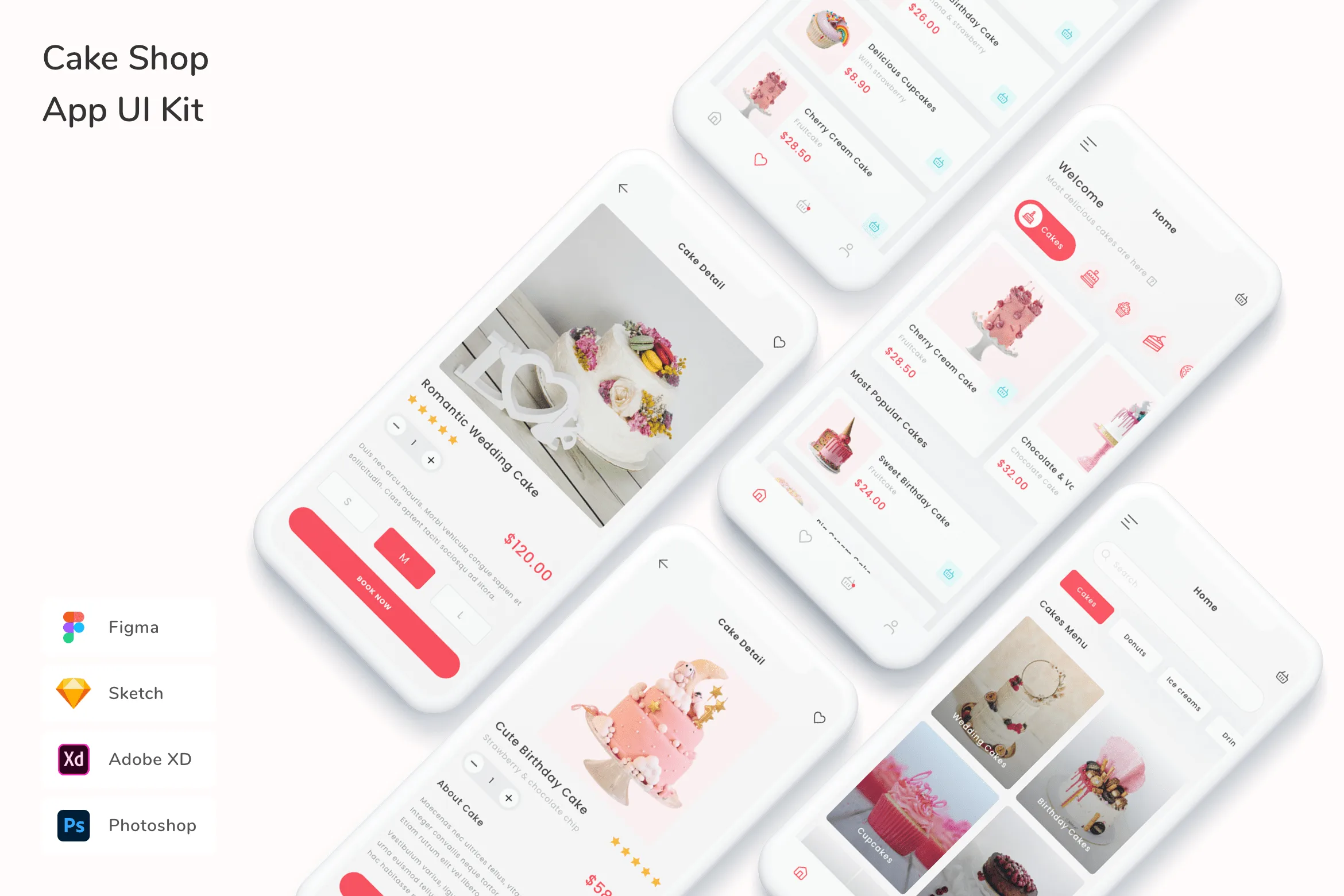 Cake Shop App UI Kit for Figma, Sketch & XD | UIworkshop