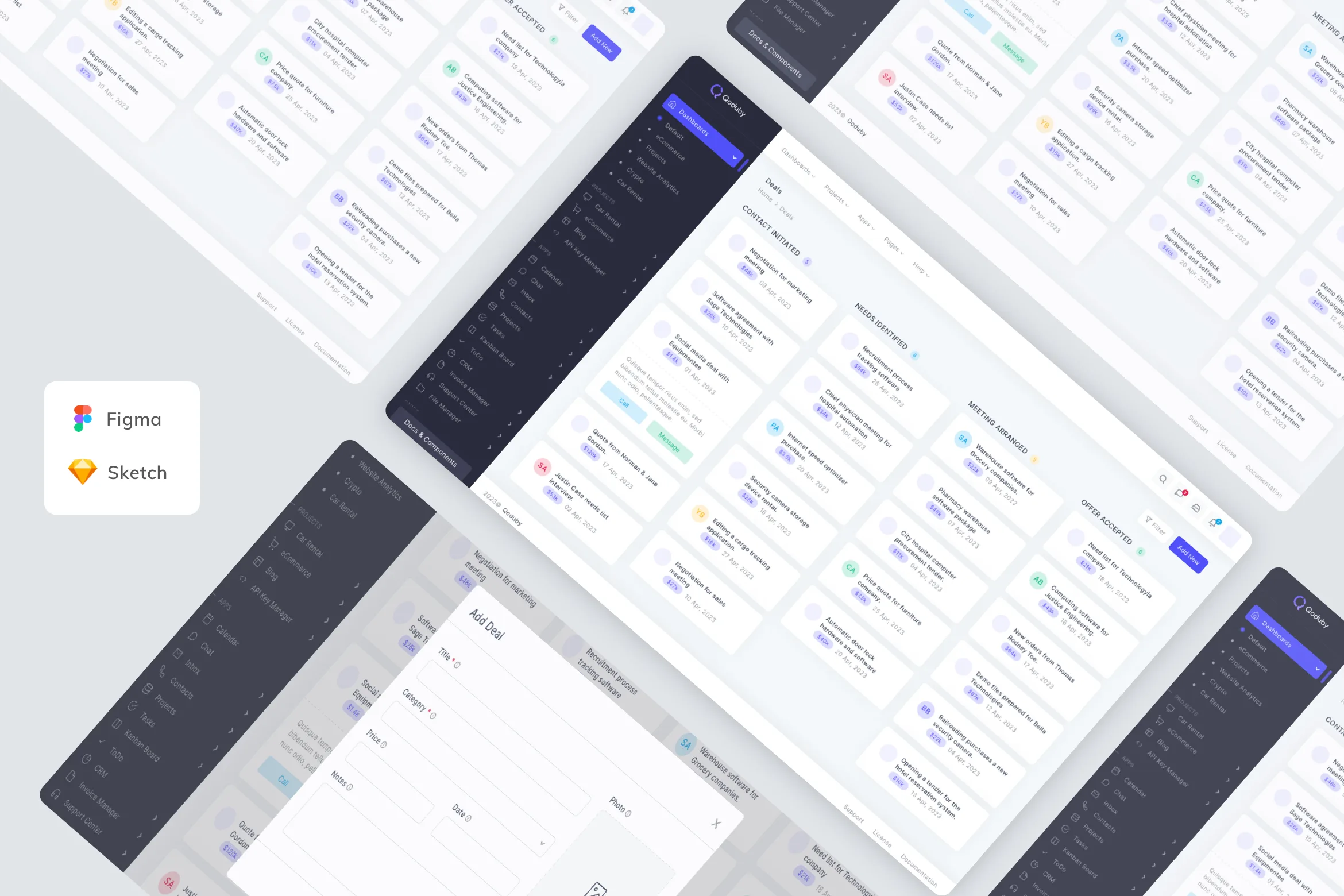 CRM Deals Admin Dashboard Template UI Kit for Figma, Sketch & XD ...