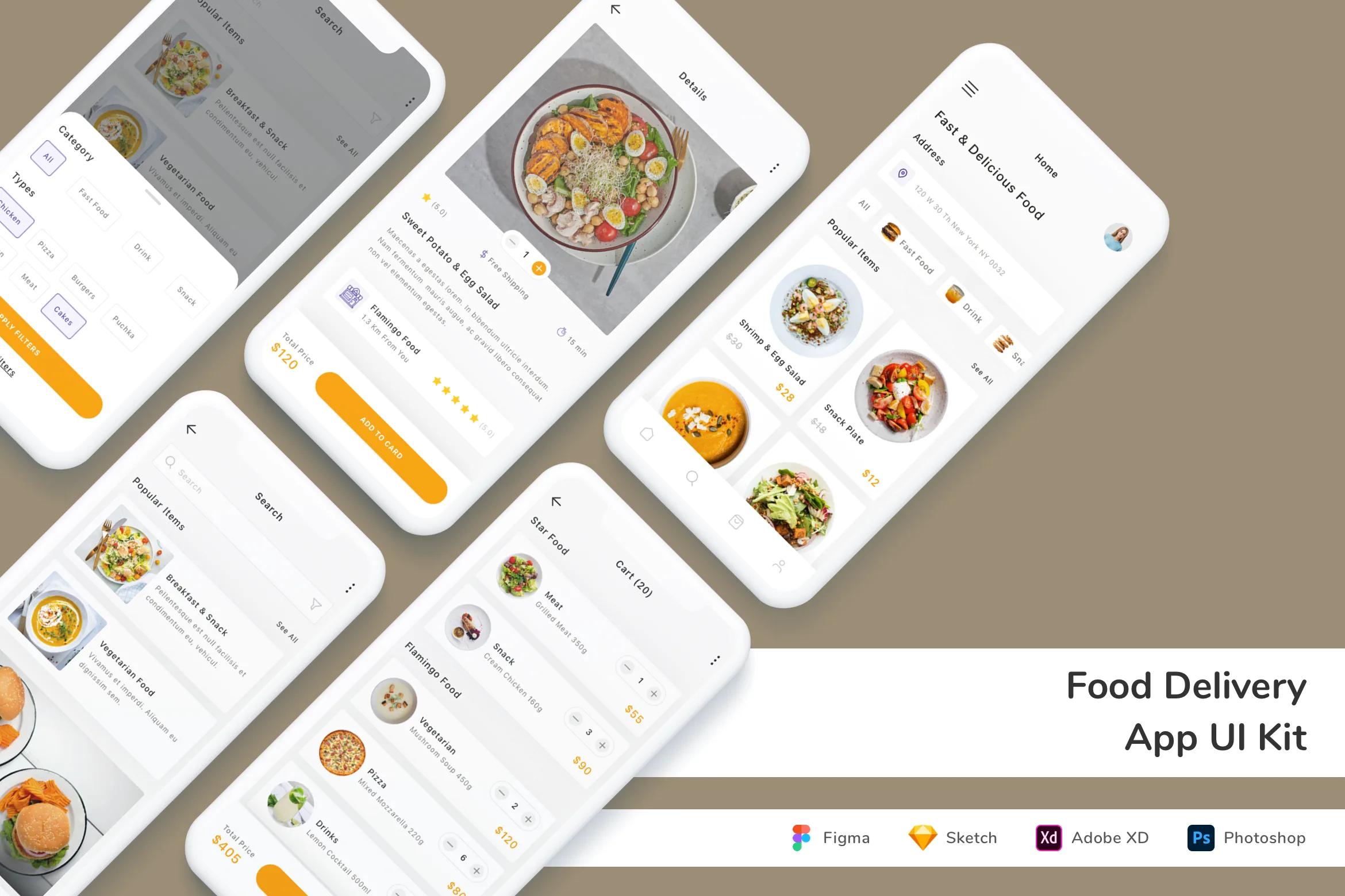 Food Delivery App UI Kit for Figma, Sketch & XD | UIworkshop
