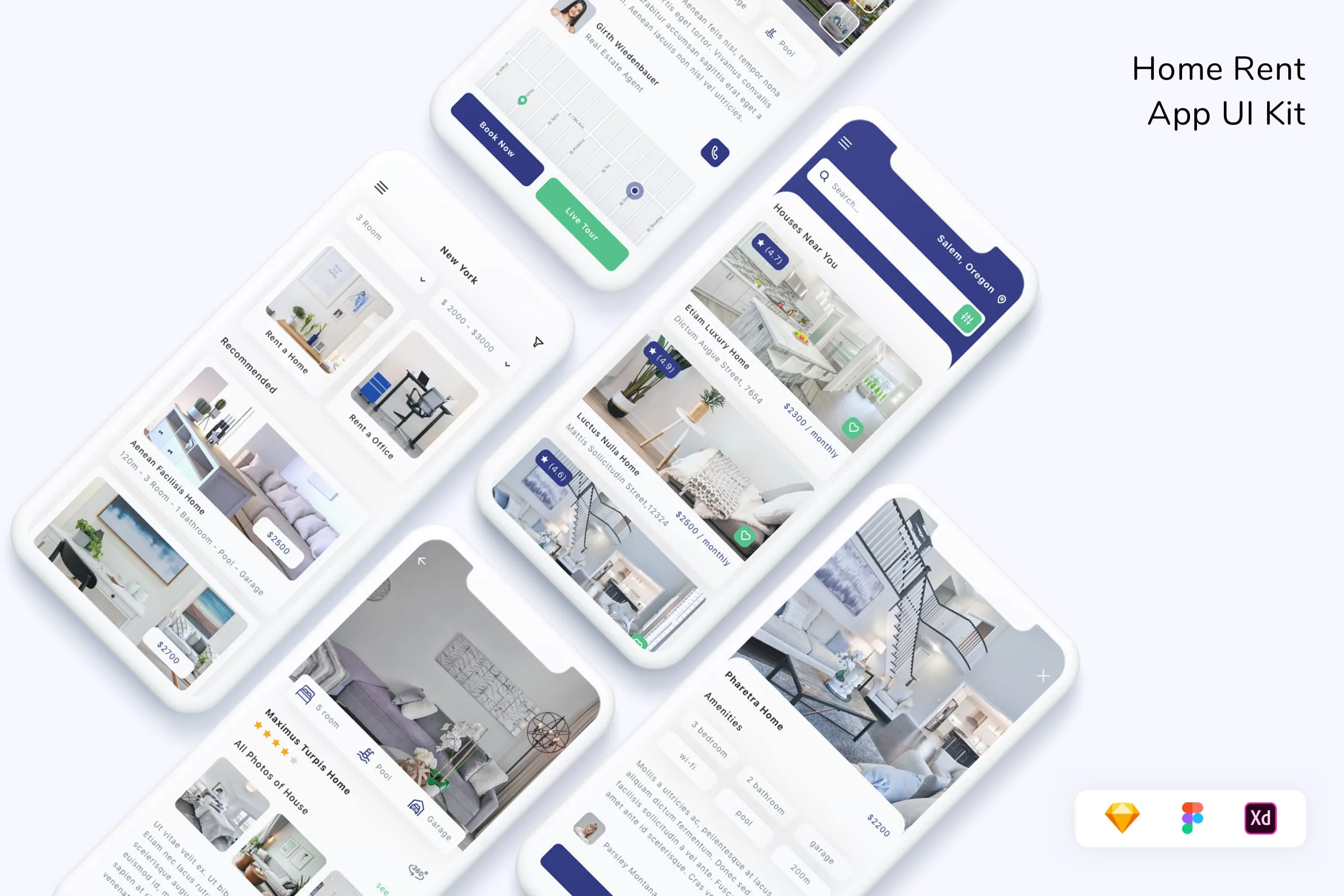 Home Rent App UI Kit for Figma, Sketch & XD | UIworkshop