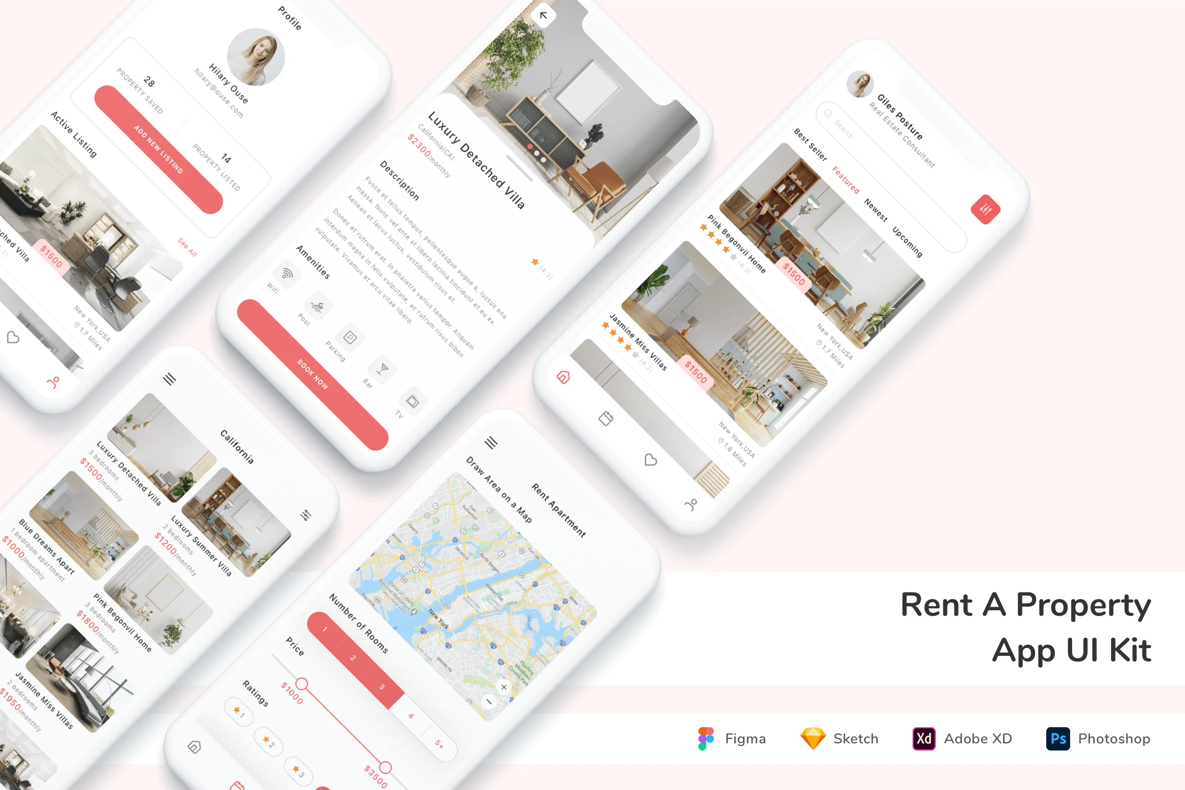 Rent A Property App UI Kit for Figma, Sketch & XD | UIworkshop