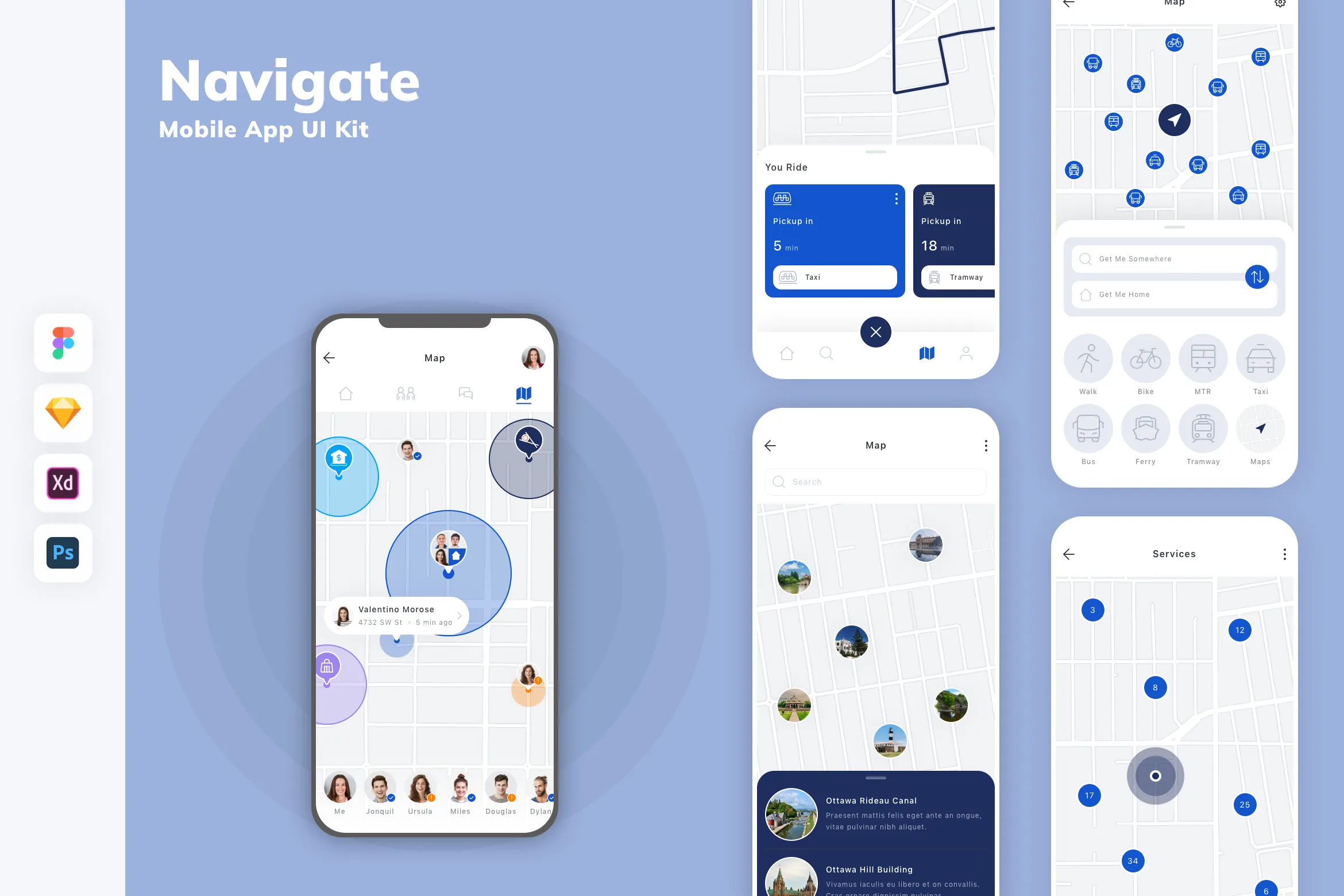 Navigate Mobile App UI Kit for Figma, Sketch & XD | UIworkshop