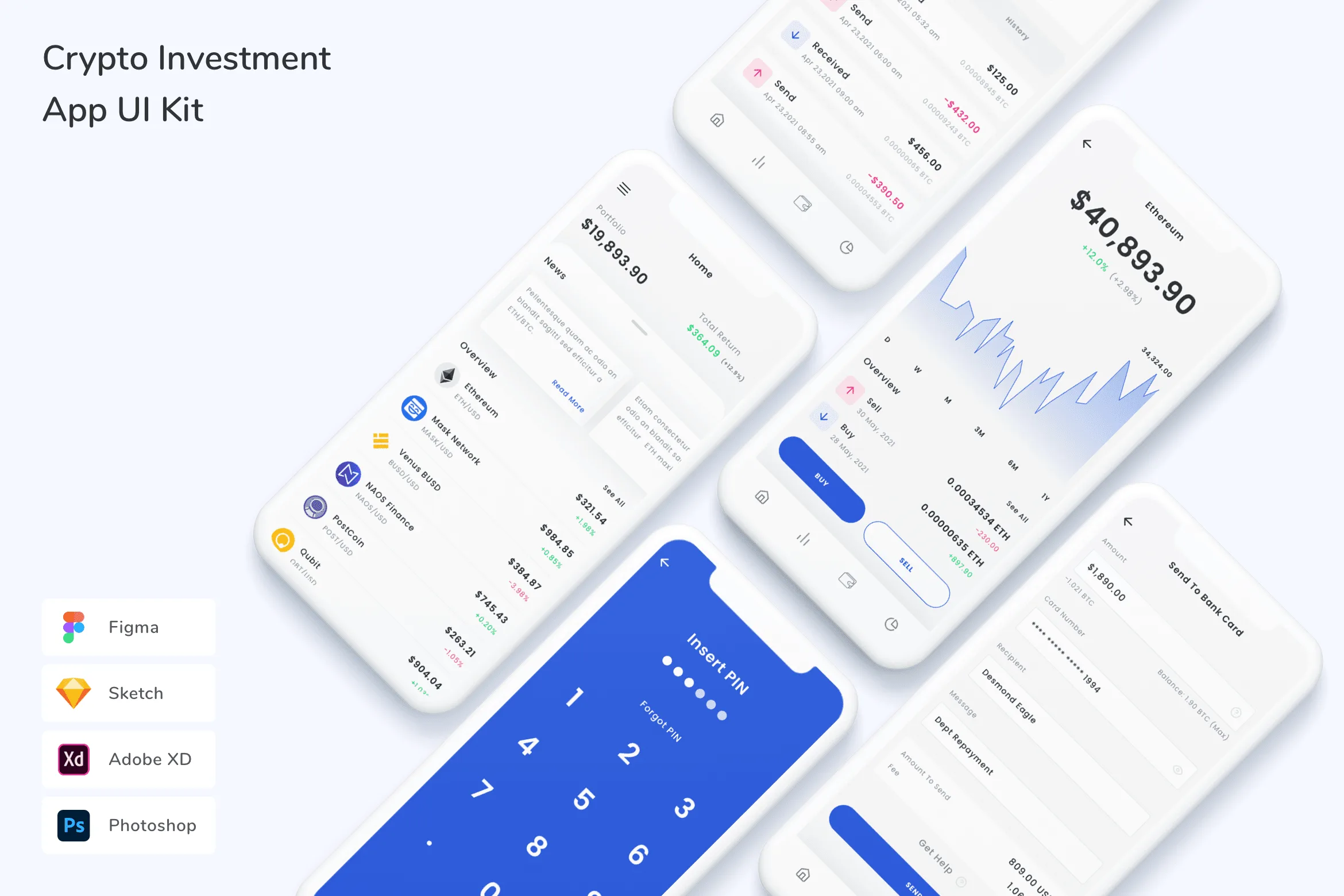Crypto Investment App UI Kit for Figma, Sketch & XD | UIworkshop