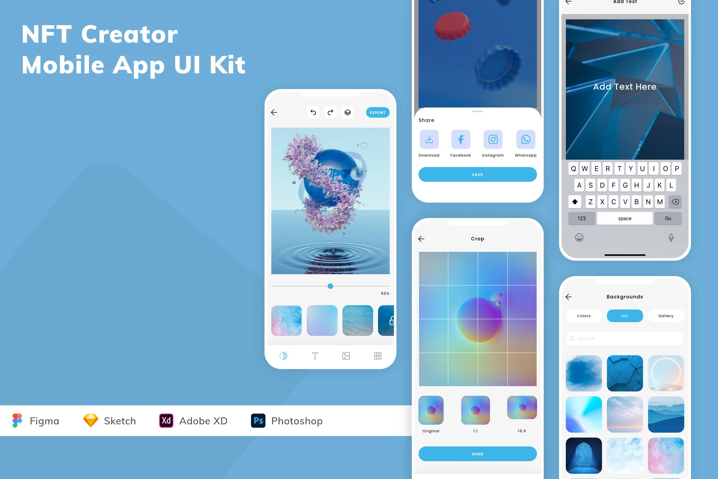 NFT Creator Mobile App UI Kit for Figma, Sketch & XD | UIworkshop