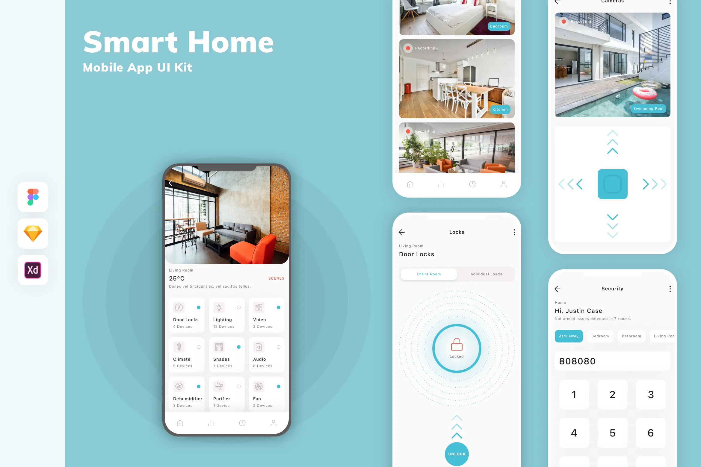 Smart Home Mobile App UI Kit for Figma, Sketch & XD | UIworkshop