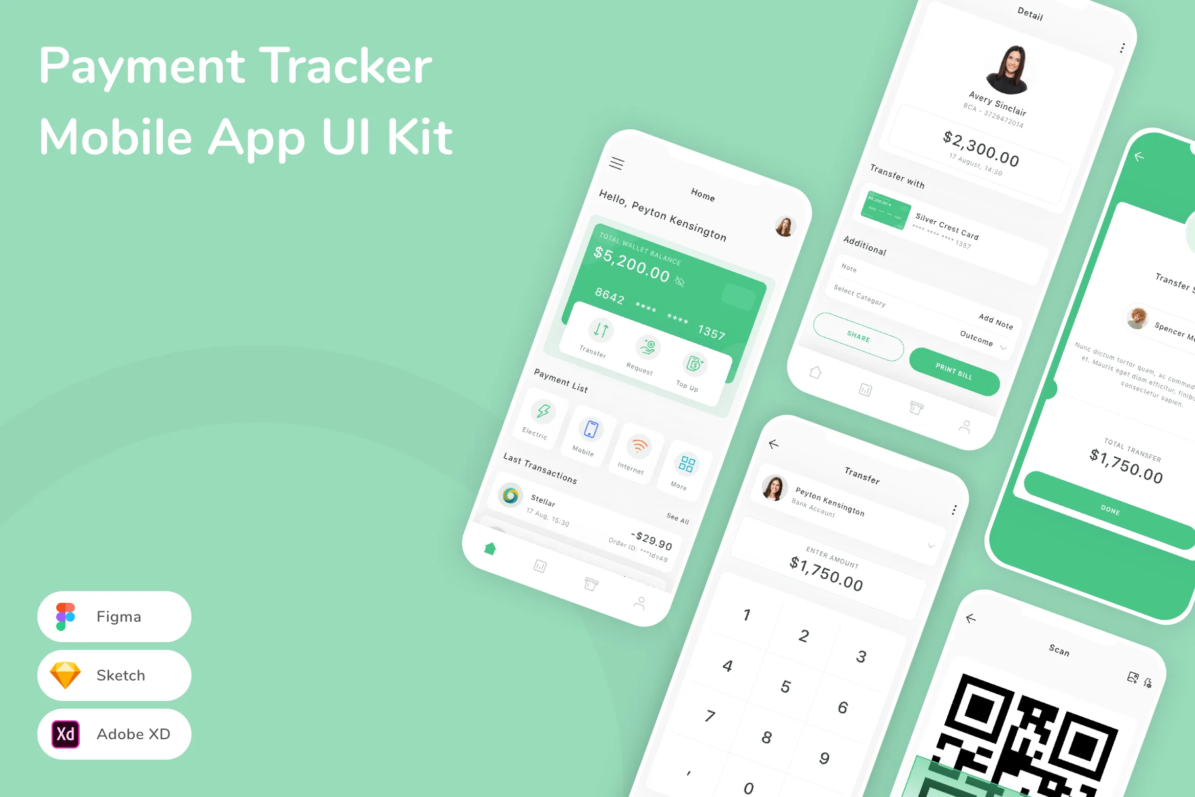 Payment Tracker Mobile App UI Kit for Figma, Sketch & XD | UIworkshop