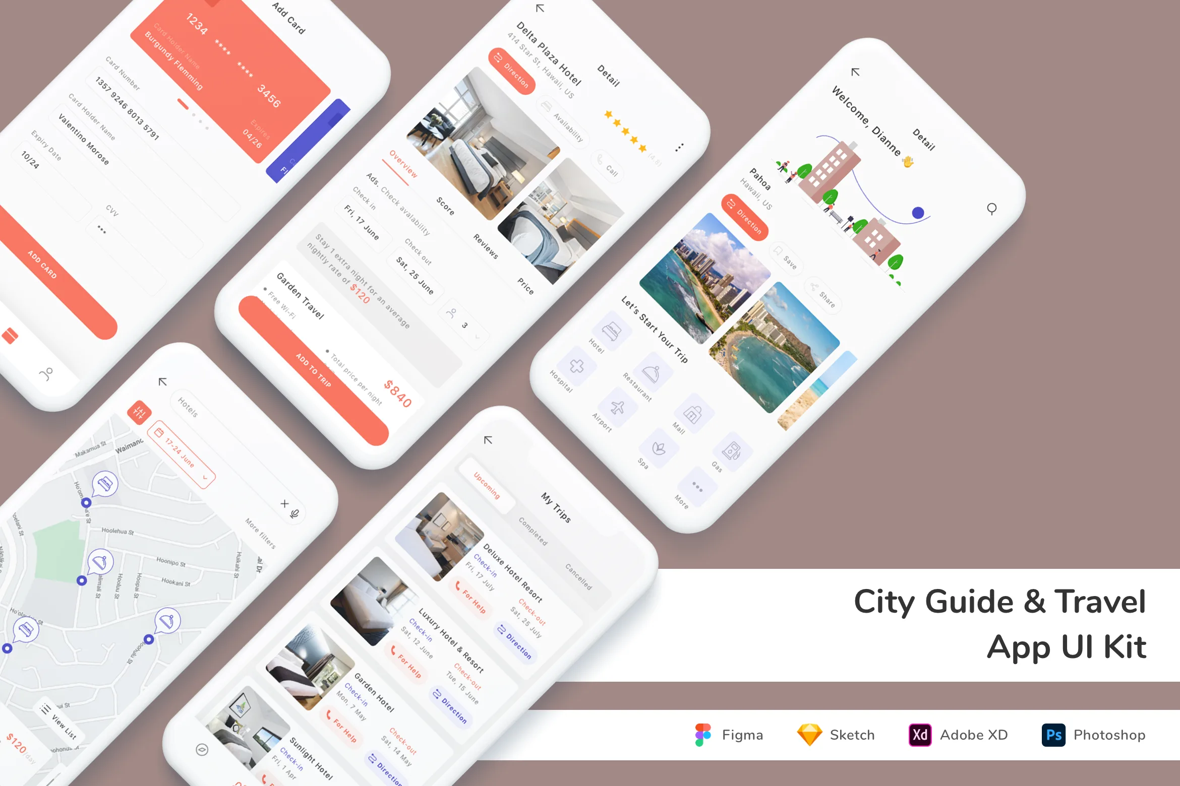 City Guide & Travel App UI Kit for Figma, Sketch & XD | UIworkshop