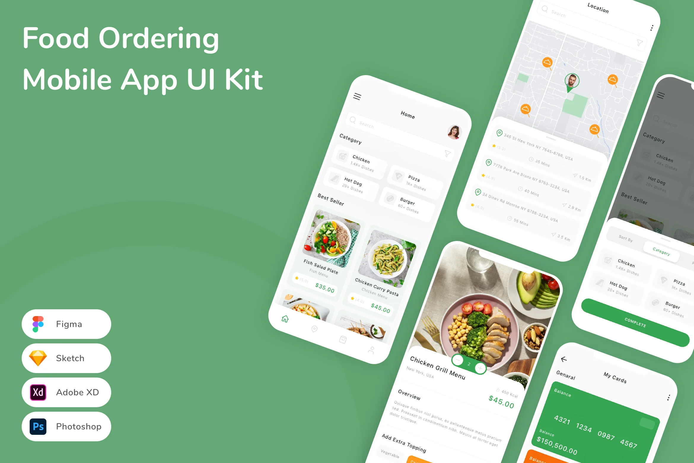 Food Ordering Mobile App UI Kit for Figma, Sketch & XD | UIworkshop