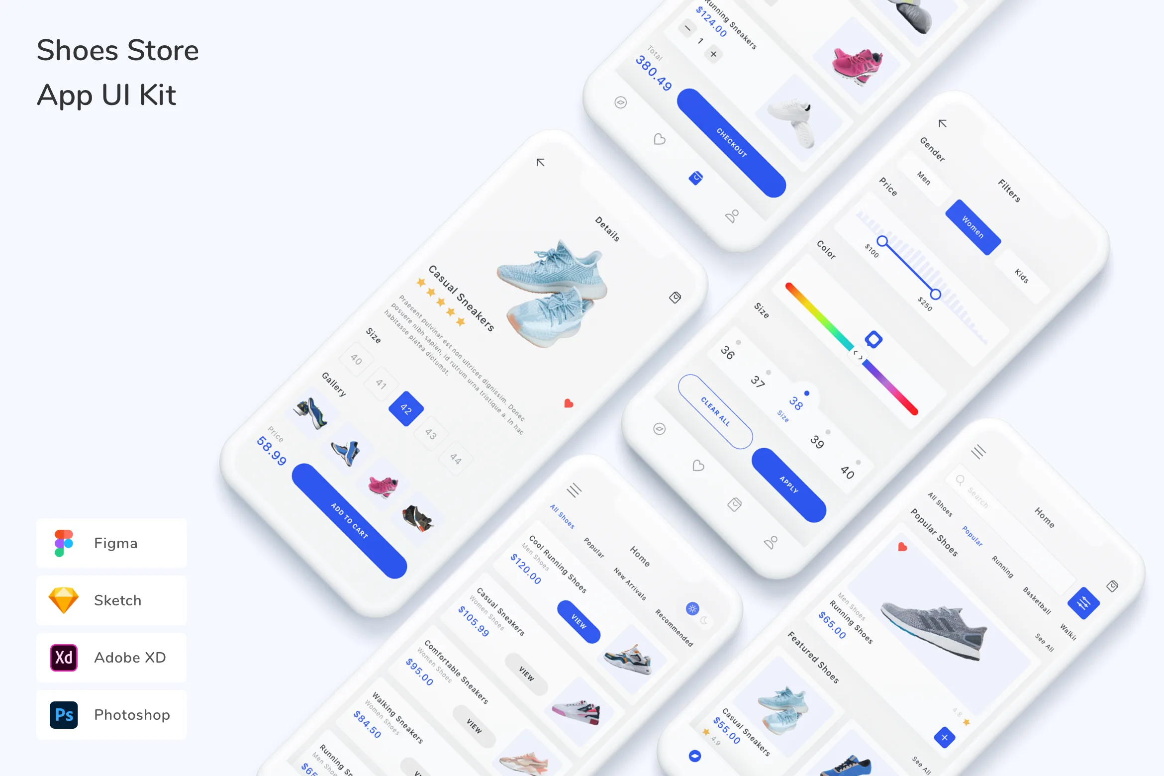 Shoes Store App UI Kit for Figma, Sketch & XD | UIworkshop
