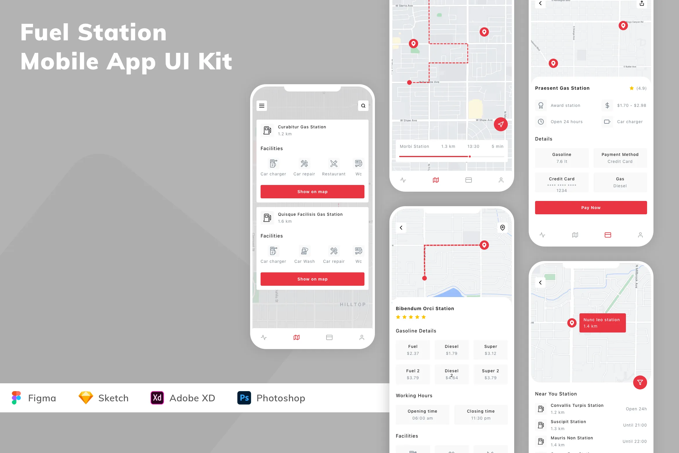 Fuel Station Mobile App UI Kit for Figma, Sketch & XD | UIworkshop