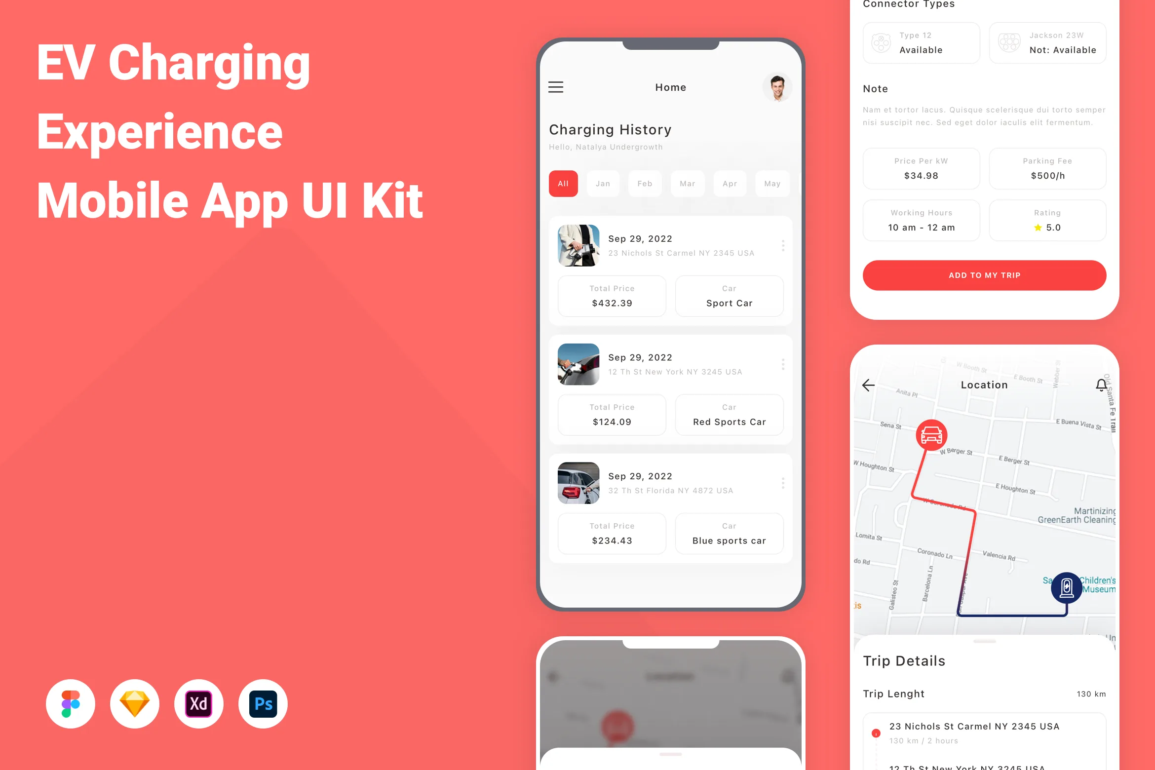 EV Charging Experience Mobile App UI Kit for Figma, Sketch & XD ...