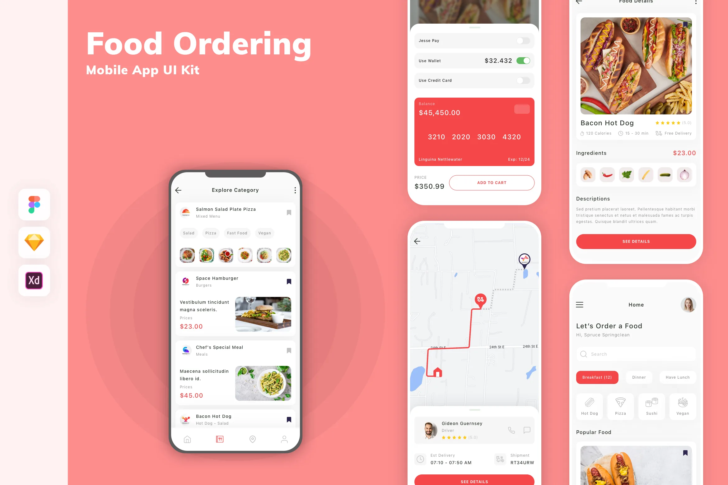 Food Ordering Mobile App UI Kit for Figma, Sketch & XD | UIworkshop