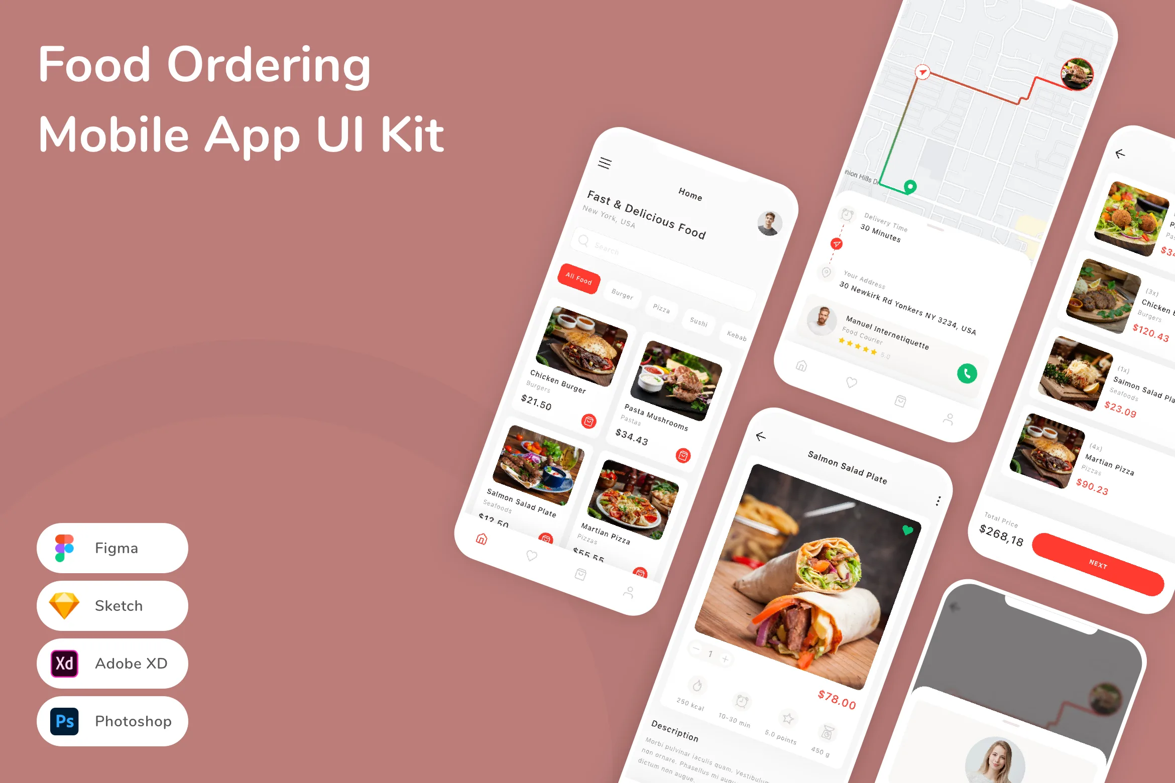 Food Ordering Mobile App UI Kit for Figma, Sketch & XD | UIworkshop