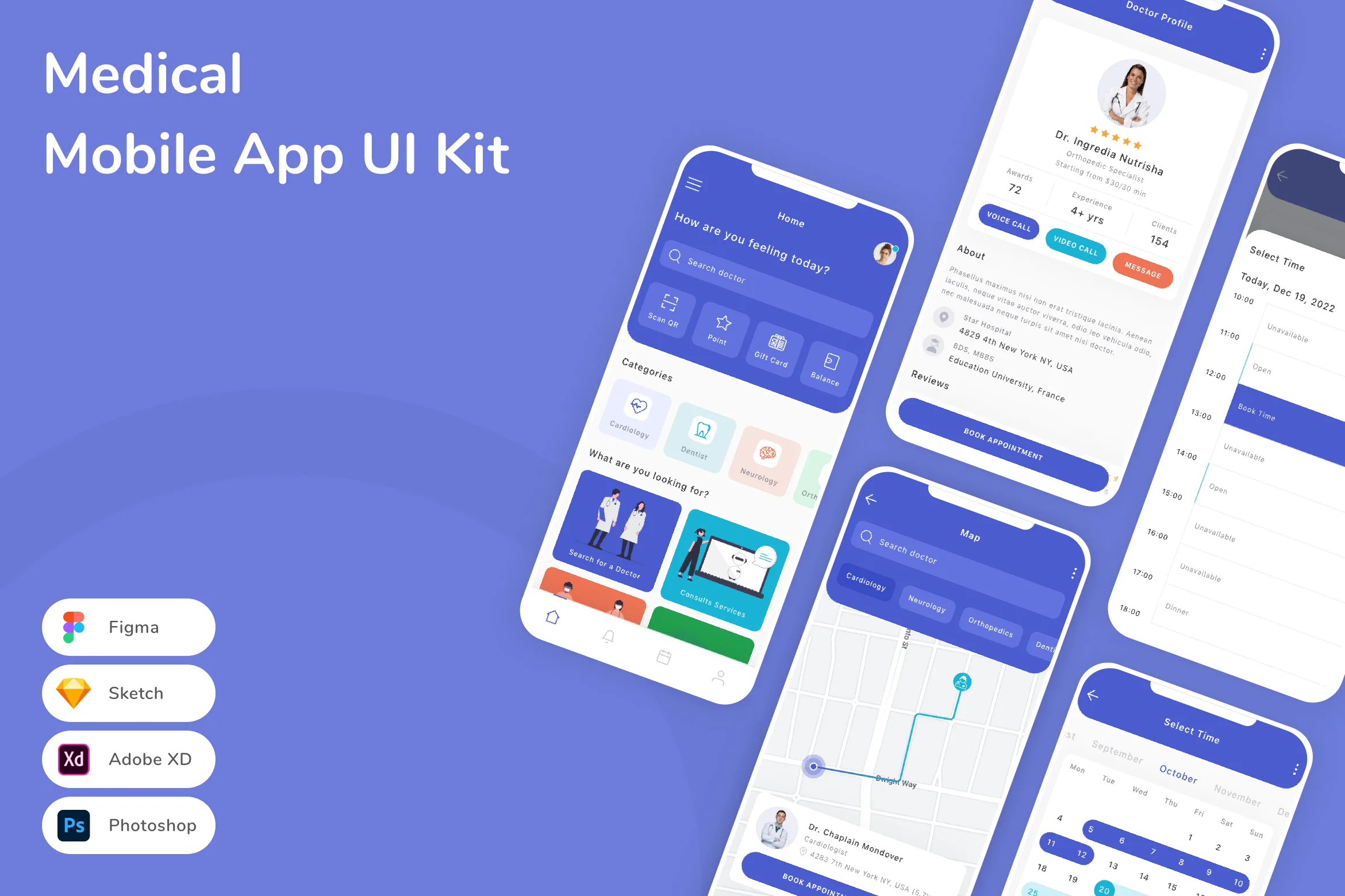 Medical Mobile App UI Kit for Figma, Sketch & XD | UIworkshop