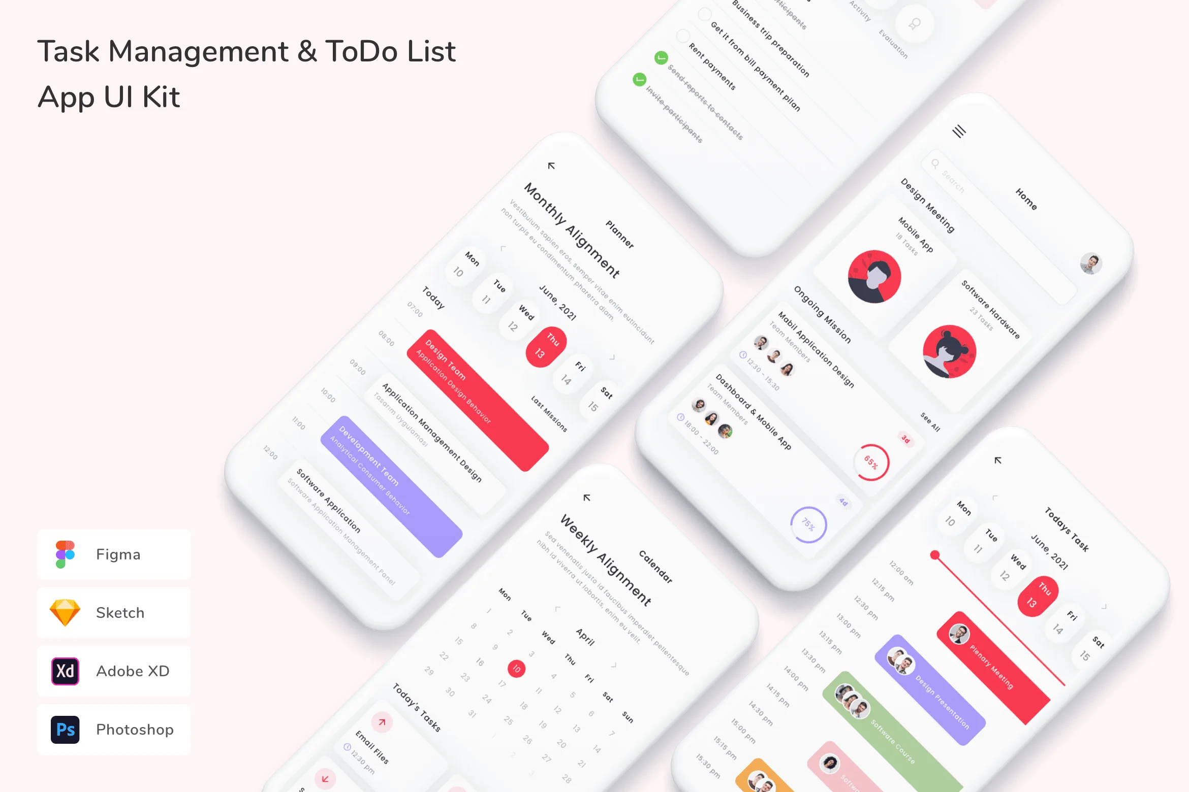 Task Management & ToDo List App UI Kit for Figma, Sketch & XD | UIworkshop
