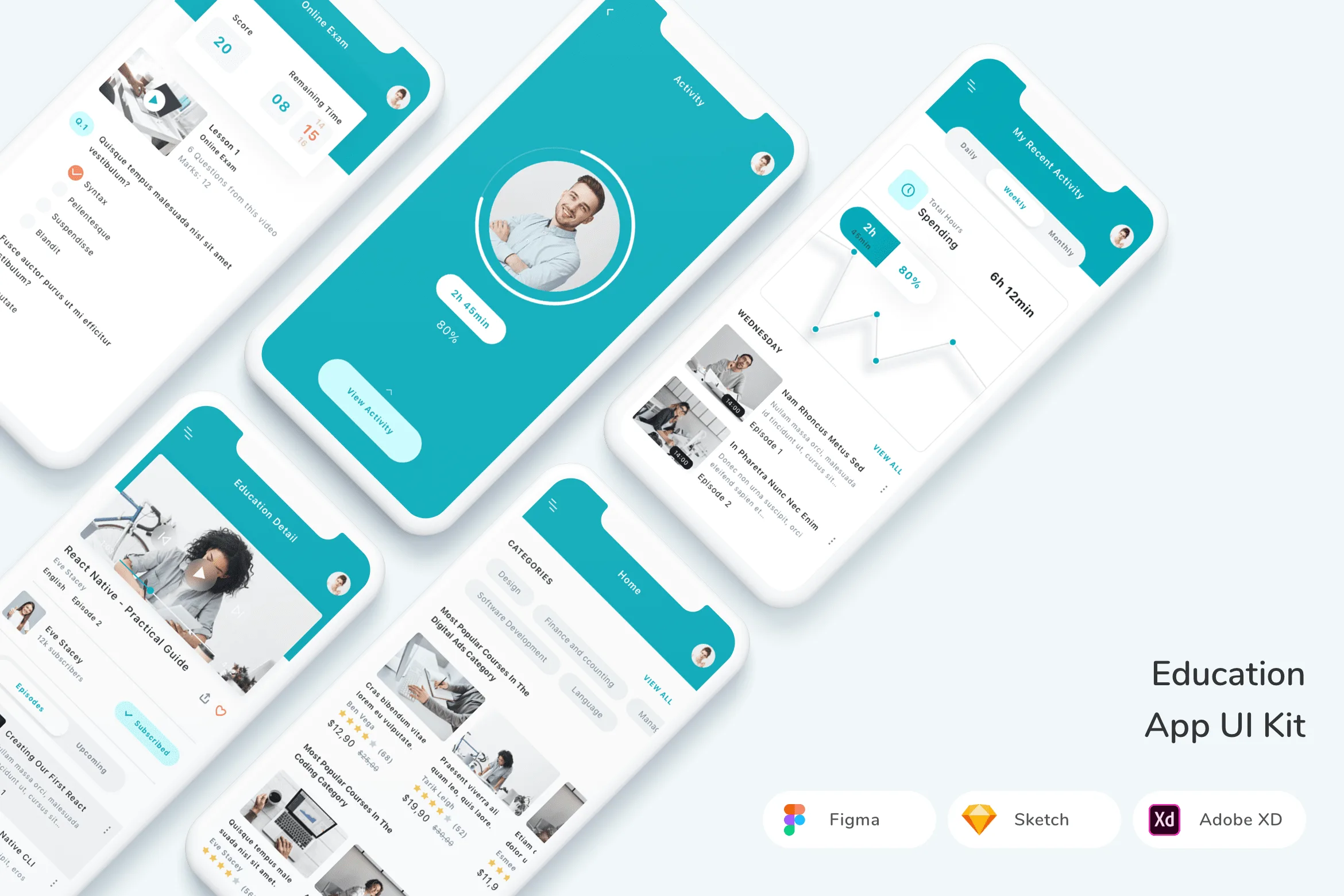 Education App UI Kit for Figma, Sketch & XD | UIworkshop