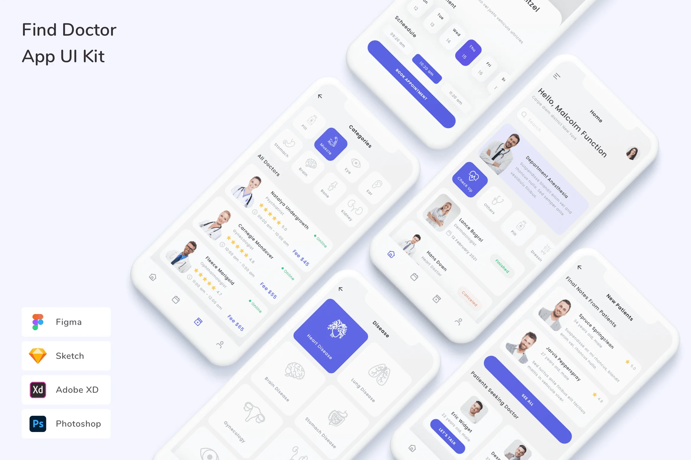 Find Doctor App UI Kit for Figma, Sketch & XD | UIworkshop