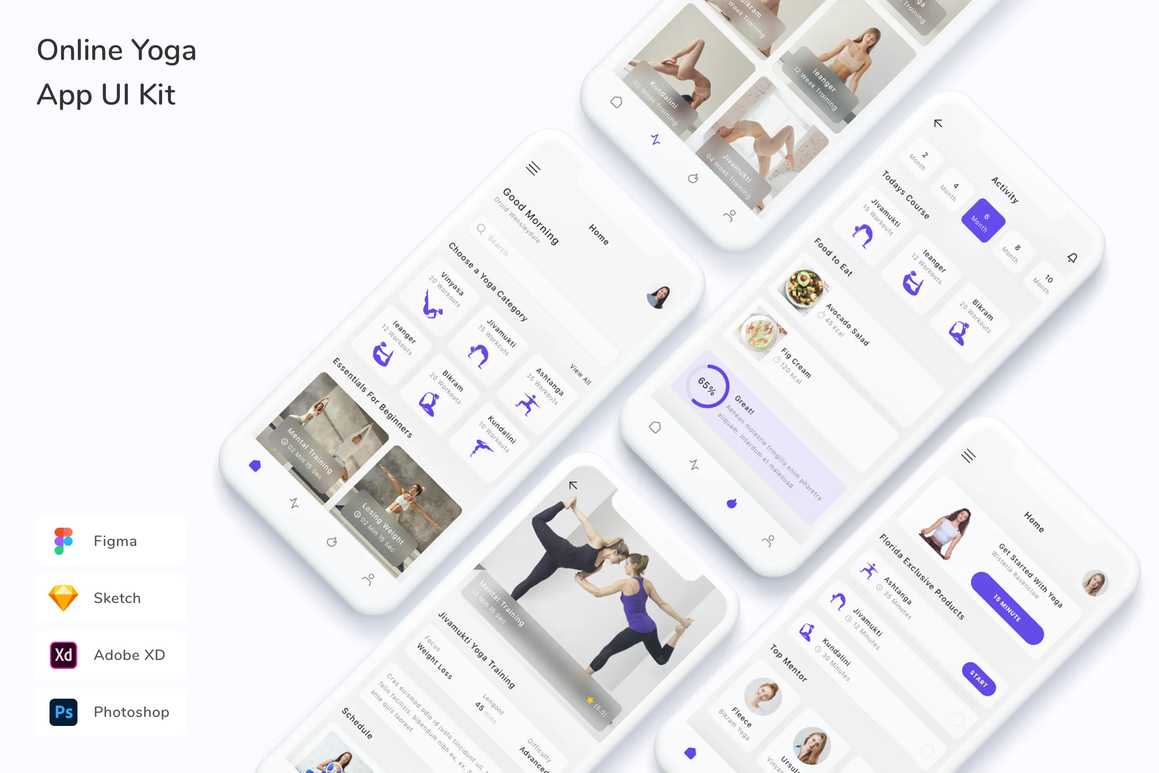 Online Yoga App UI Kit for Figma, Sketch & XD | UIworkshop