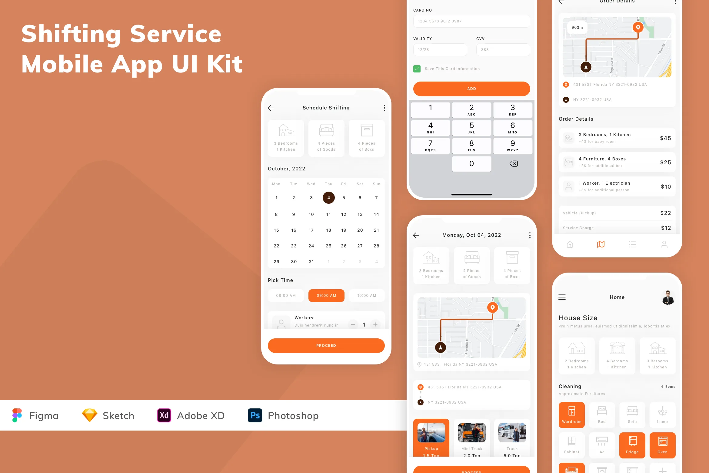 Shifting Service Mobile App UI Kit for Figma, Sketch & XD | UIworkshop