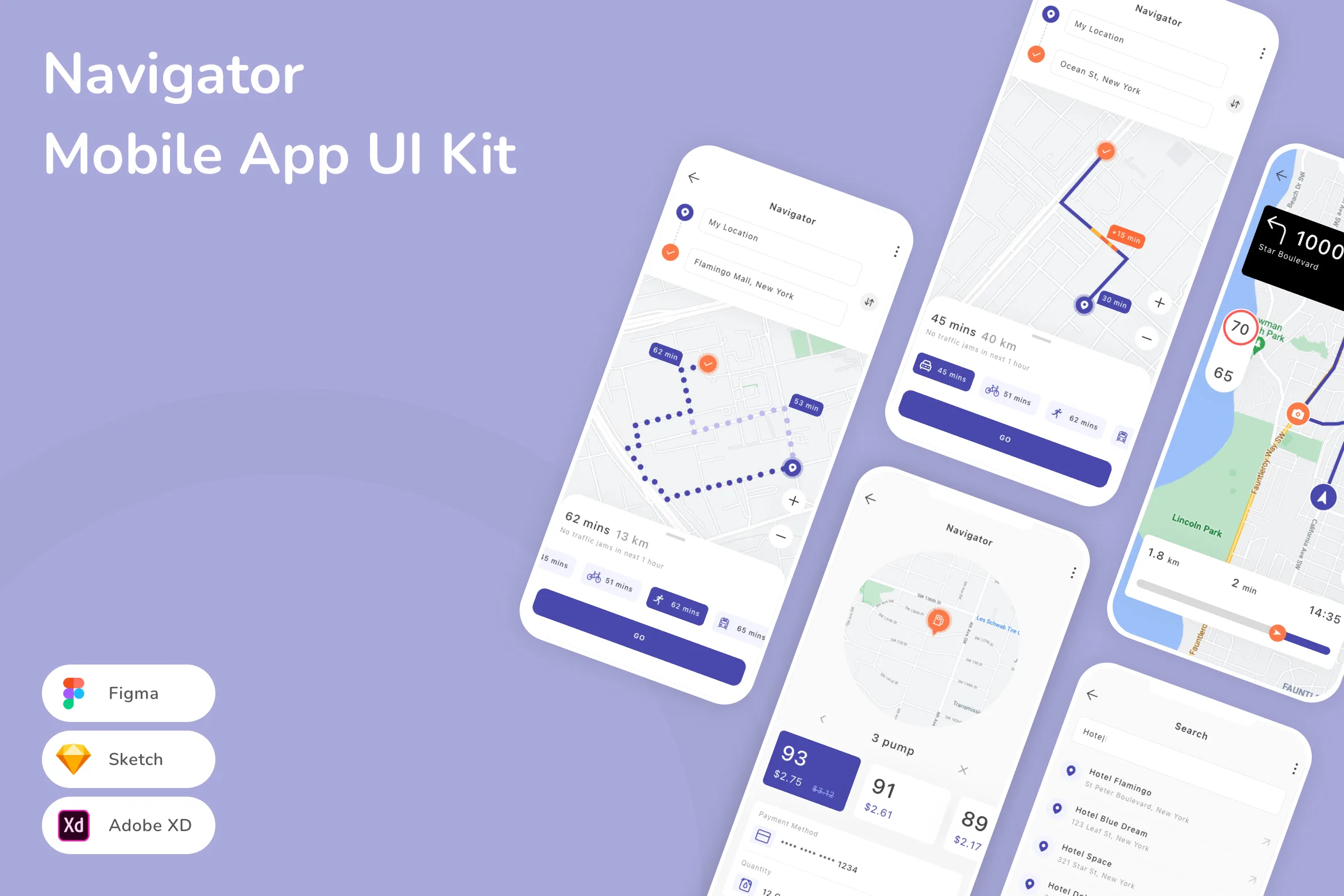 Navigator Mobile App UI Kit for Figma, Sketch & XD | UIworkshop