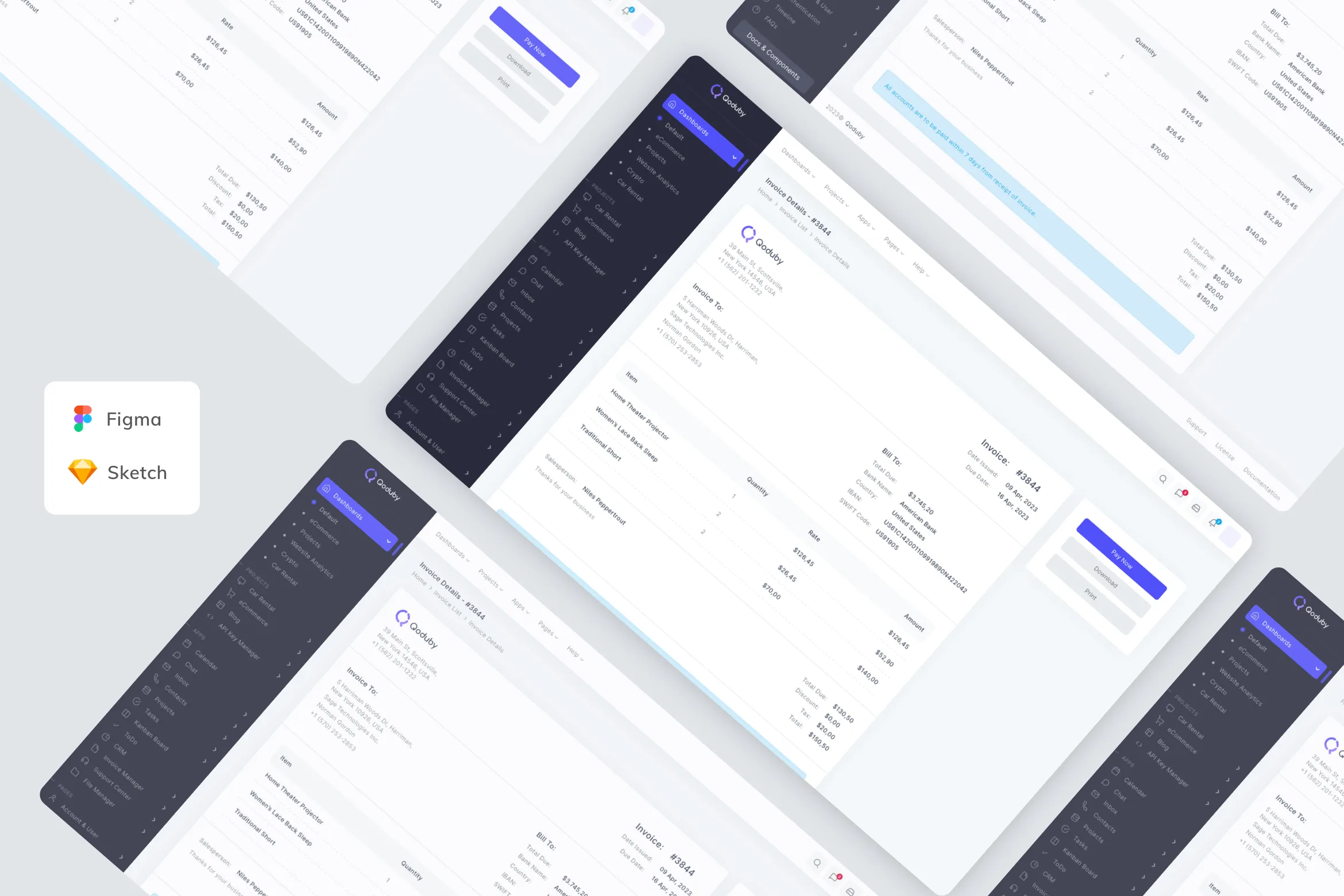 Invoice Admin Dashboard Template UI Kit for Figma, Sketch & XD | UIworkshop