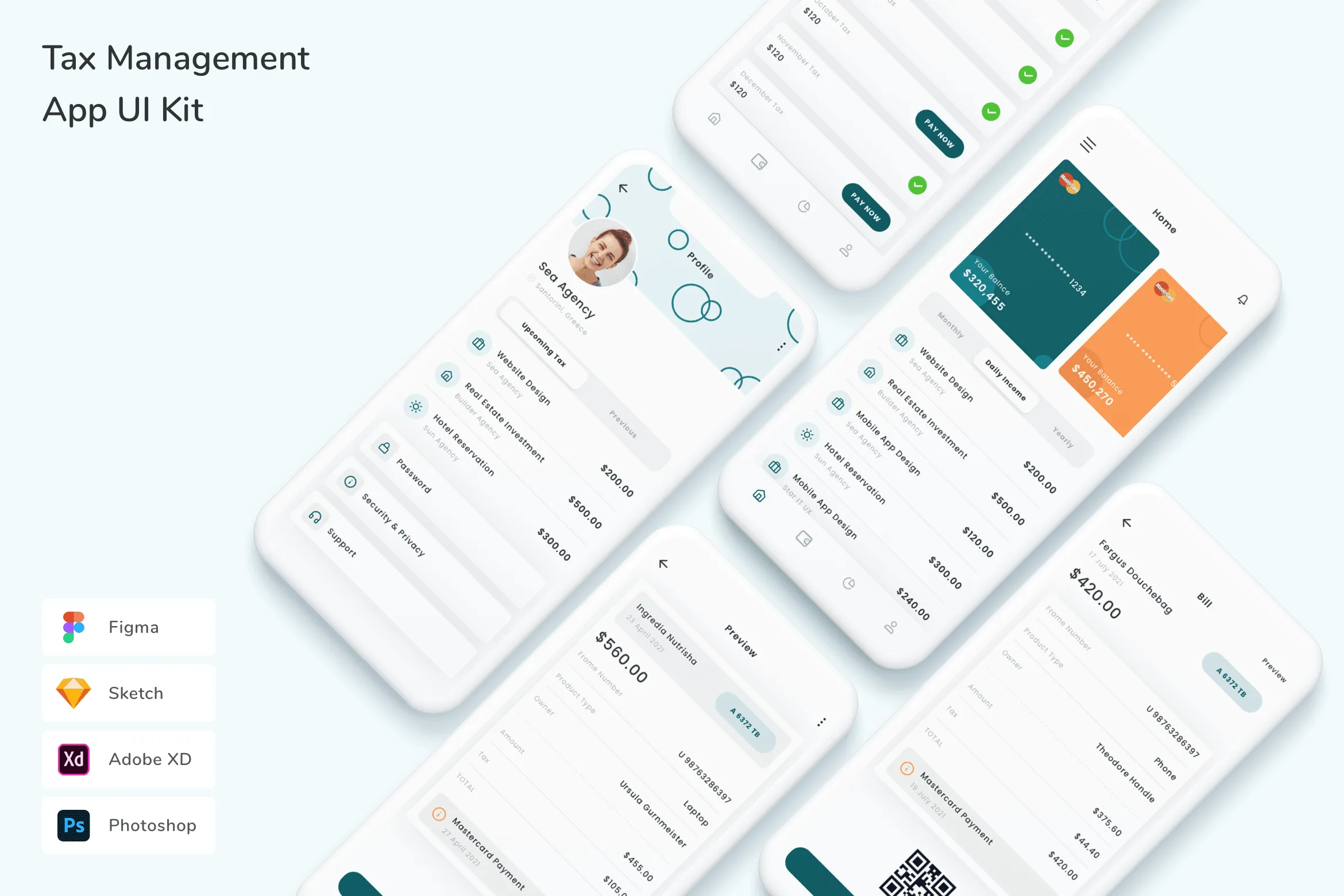 Tax Management App UI Kit for Figma, Sketch & XD | UIworkshop