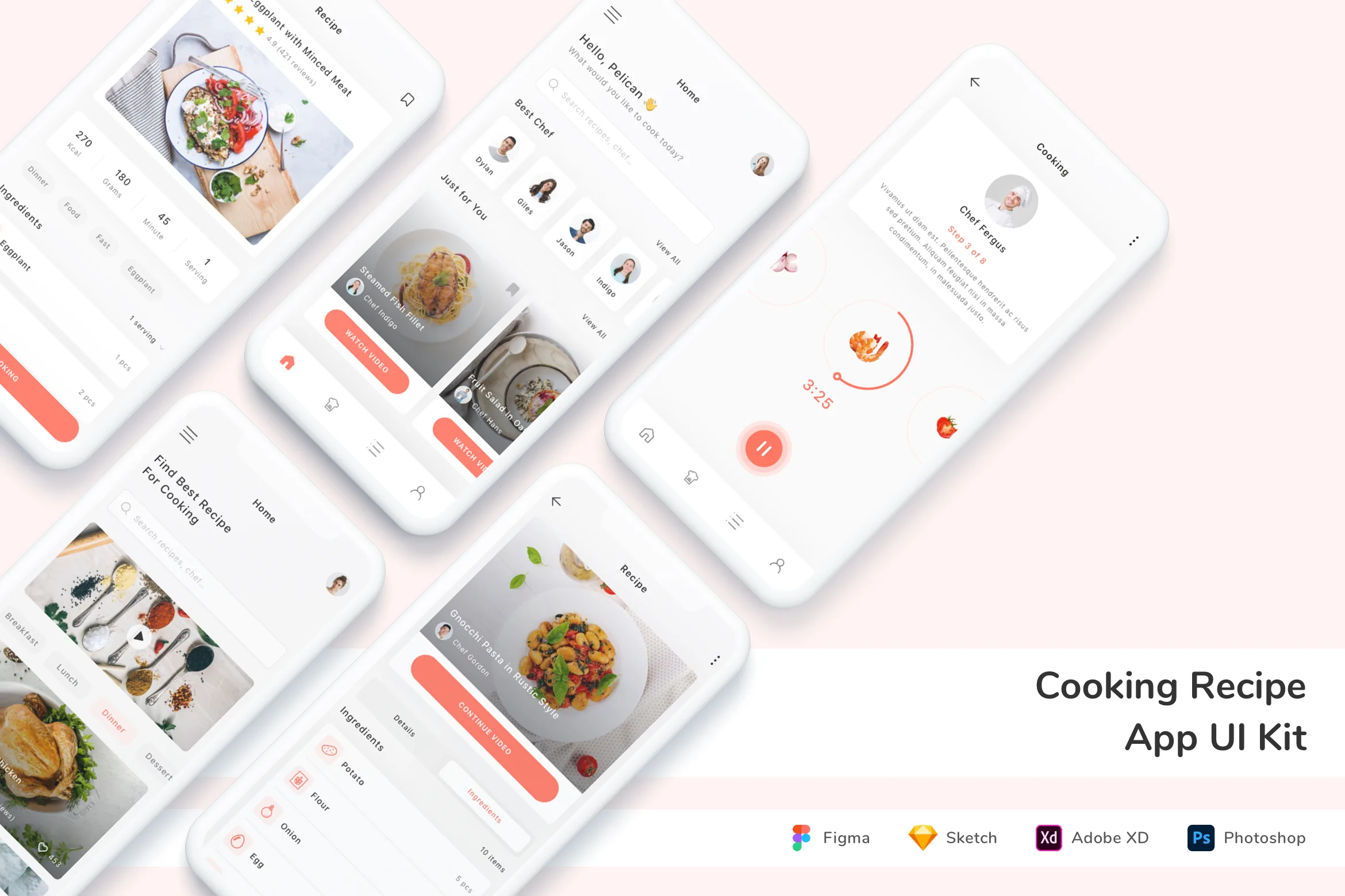 Cooking Recipe App UI Kit for Figma, Sketch & XD | UIworkshop