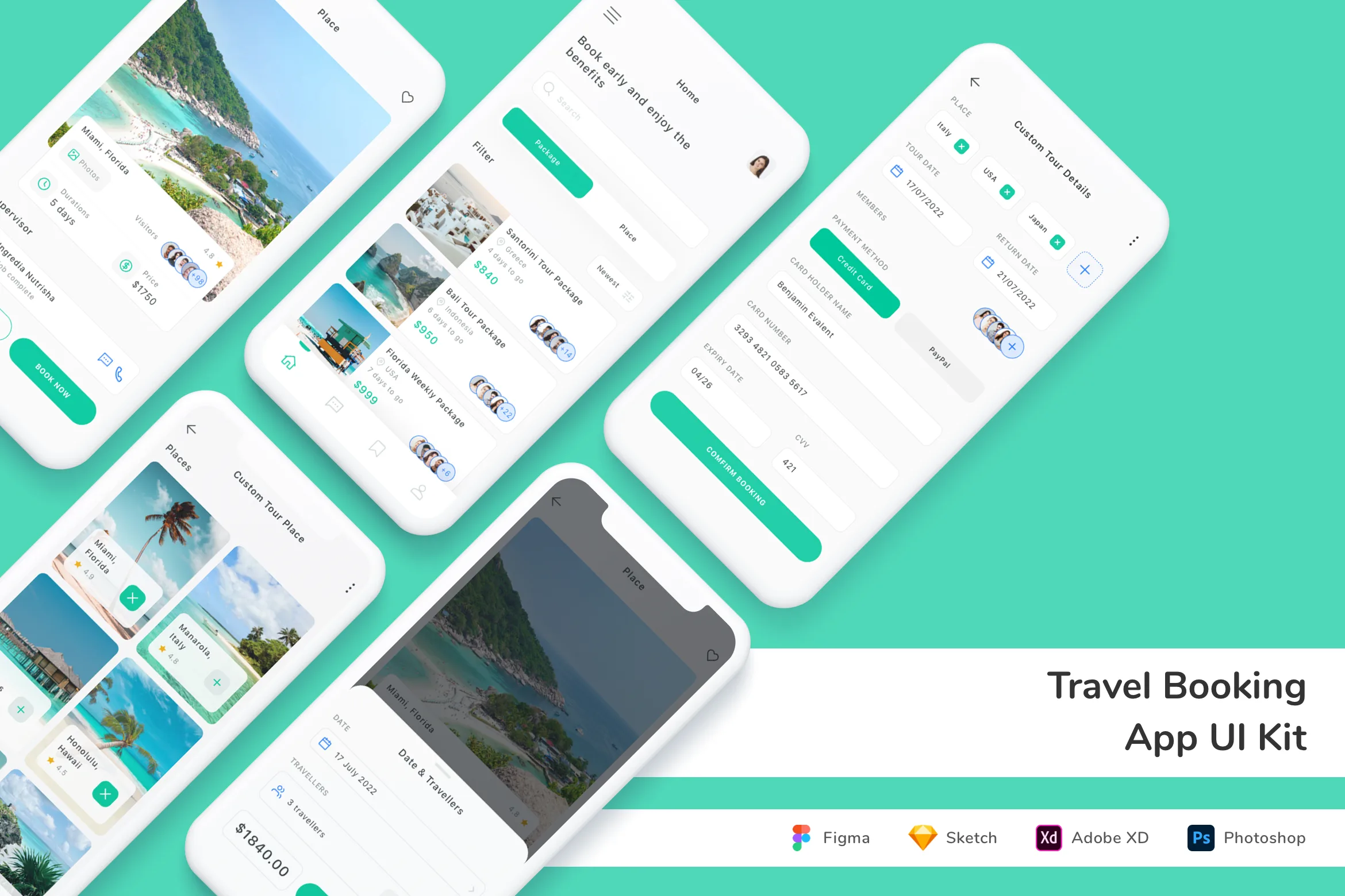 Travel Booking App UI Kit for Figma, Sketch & XD | UIworkshop