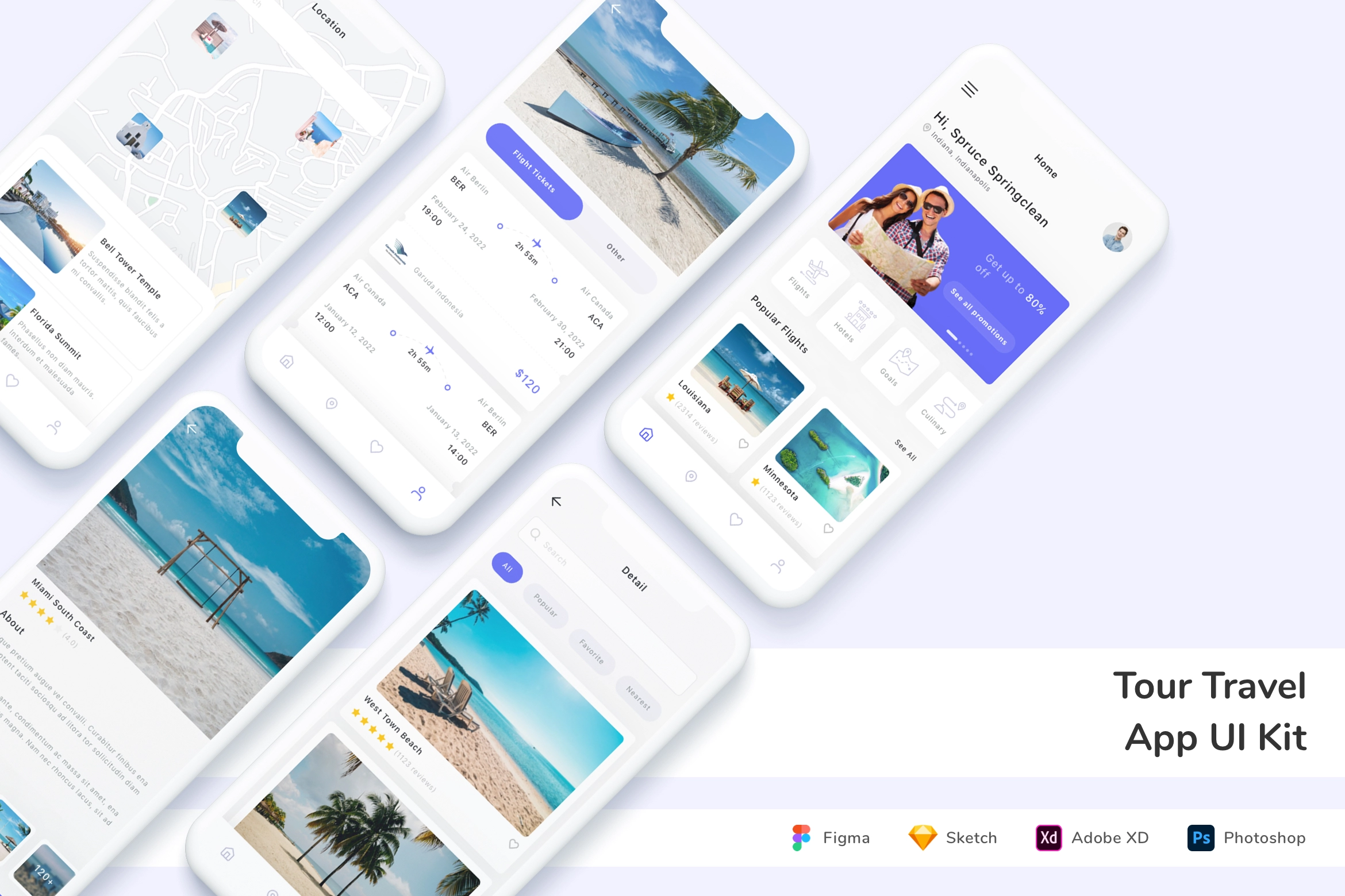 Tour Travel App UI Kit for Figma, Sketch & XD | UIworkshop