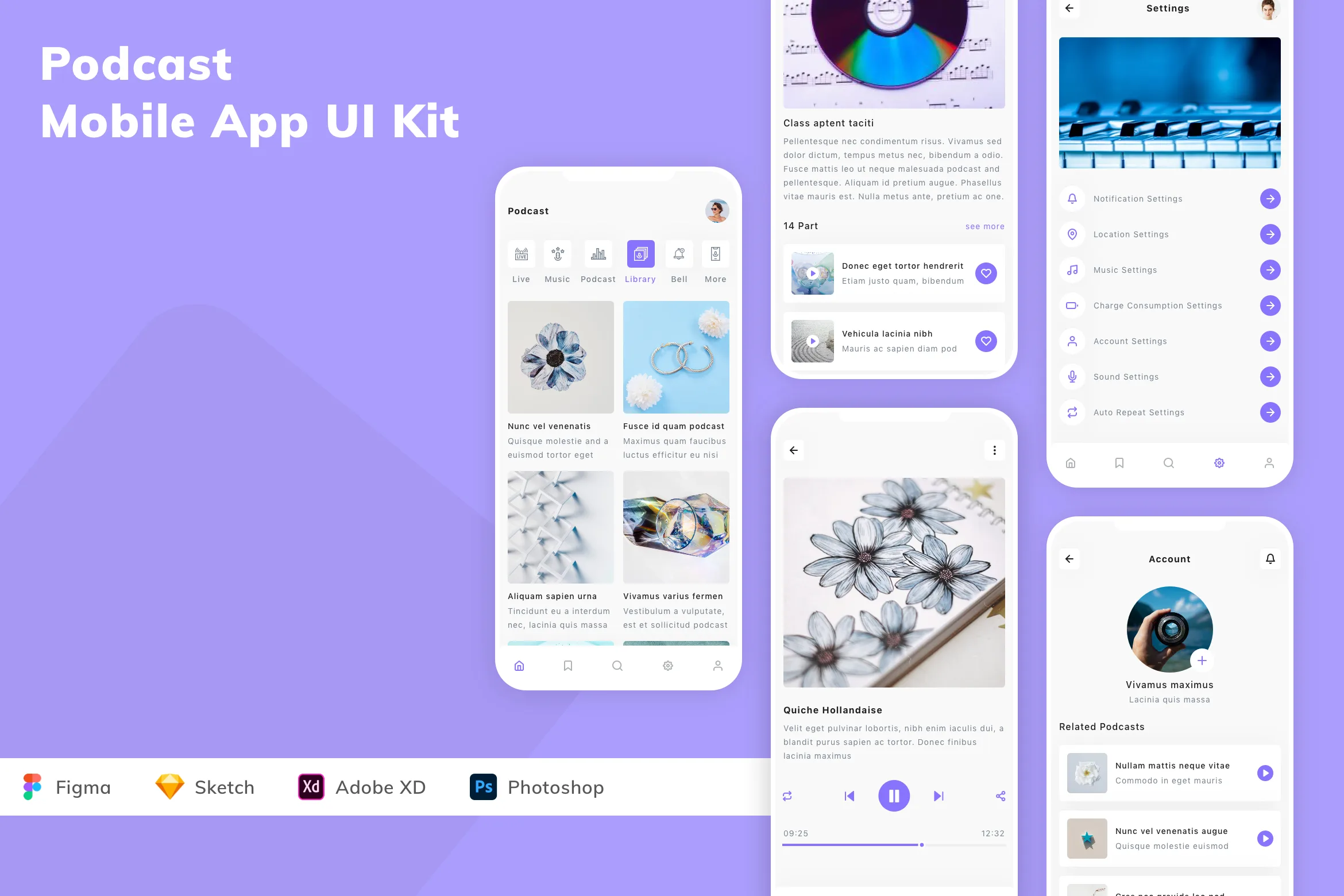 Podcast Mobile App UI Kit for Figma, Sketch & XD | UIworkshop
