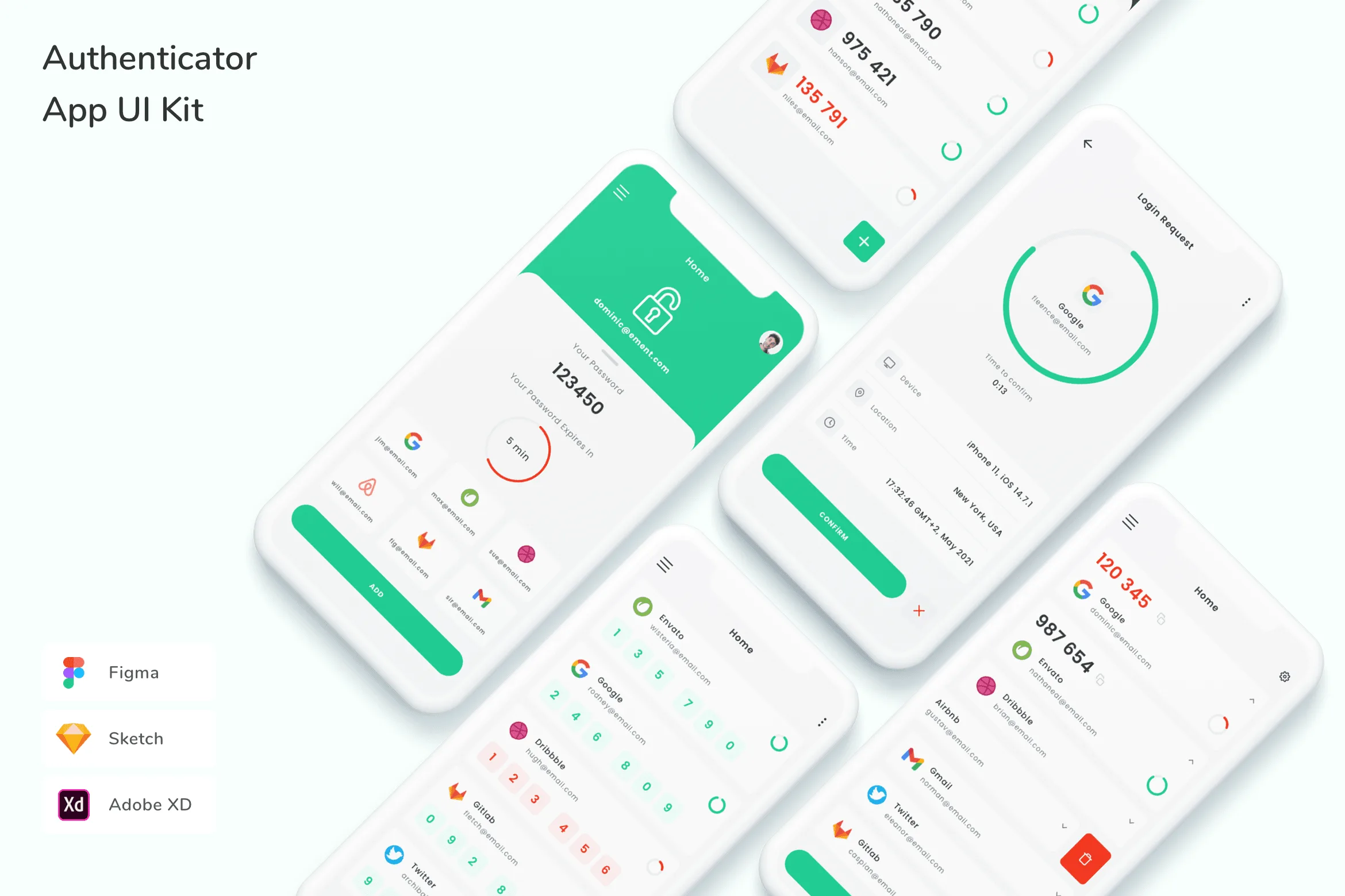 Authenticator App UI Kit for Figma, Sketch & XD | UIworkshop