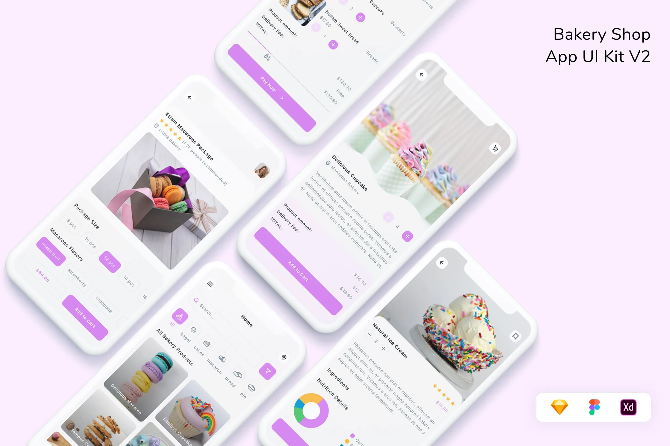 Bakery Shop App UI Kit V2 for Figma, Sketch & XD | UIworkshop