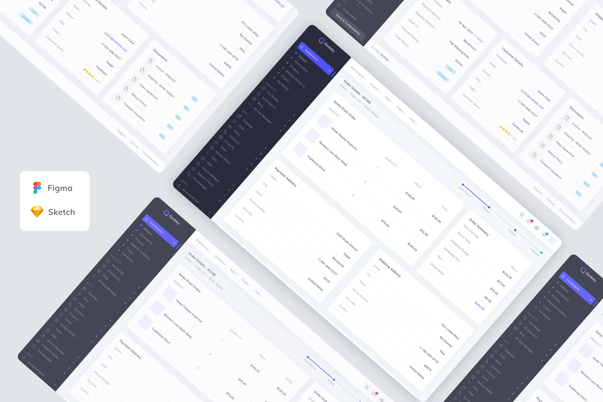 Order Details Admin Dashboard Template UI Kit for Figma, Sketch & XD ...