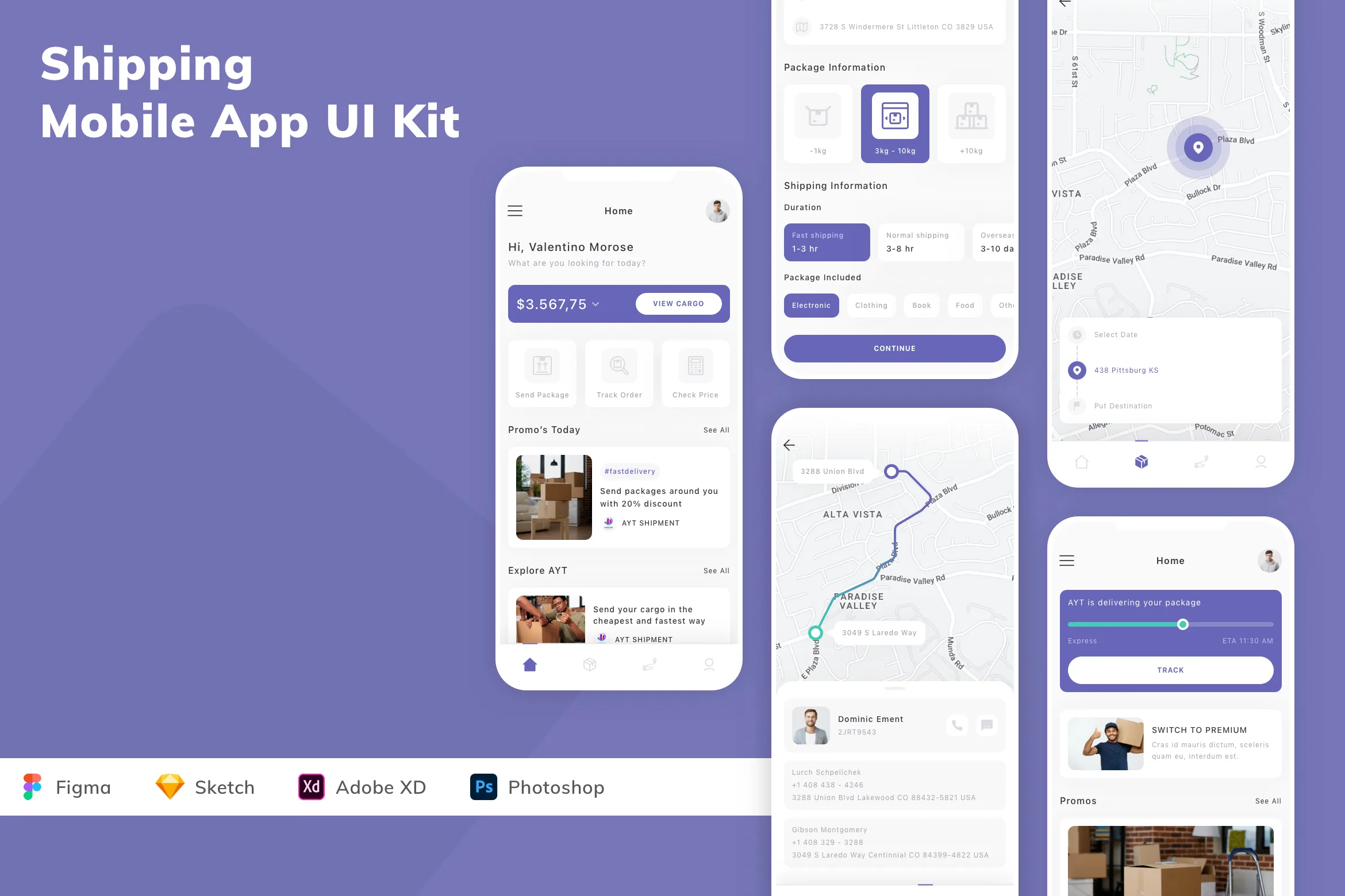 Shipping Mobile App UI Kit for Figma, Sketch & XD | UIworkshop