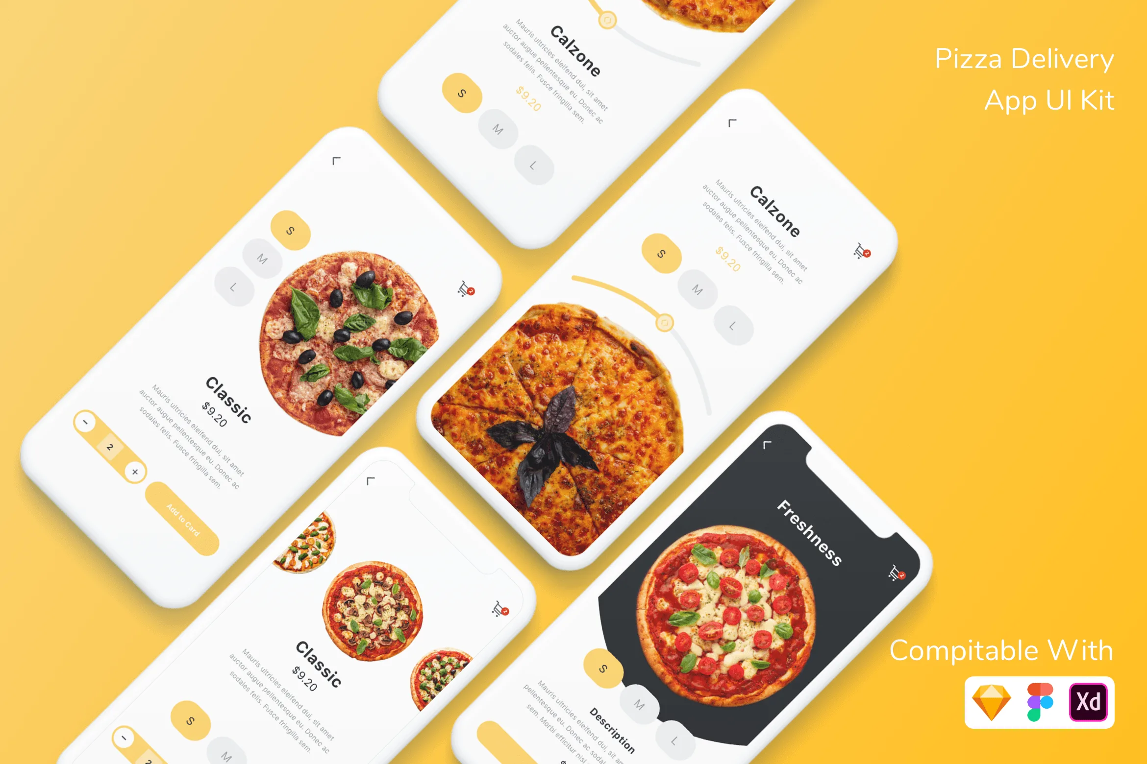 Pizza Delivery App UI Kit for Figma, Sketch & XD | UIworkshop