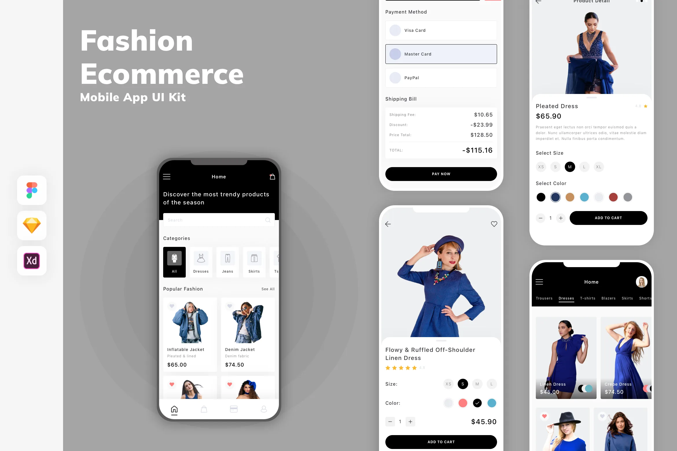 Fashion Ecommerce Mobile App UI Kit for Figma, Sketch & XD | UIworkshop