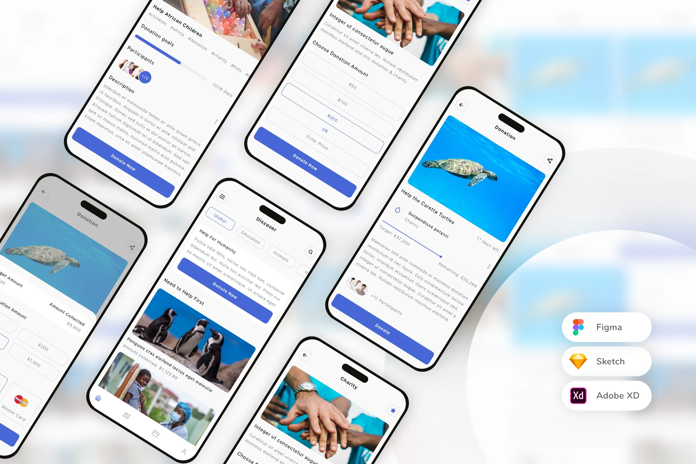 Donation & Charity Mobile App UI Kit for Figma, Sketch & XD | UIworkshop