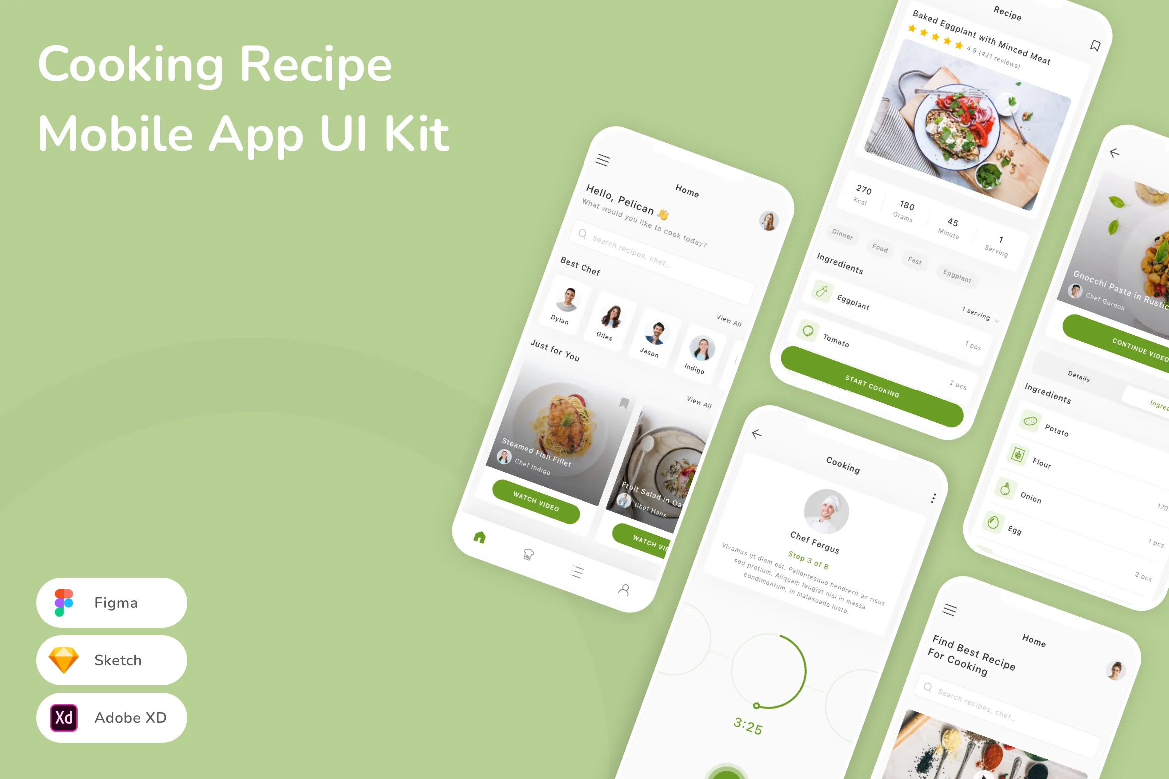 Cooking Recipe Mobile App UI Kit for Figma, Sketch & XD | UIworkshop