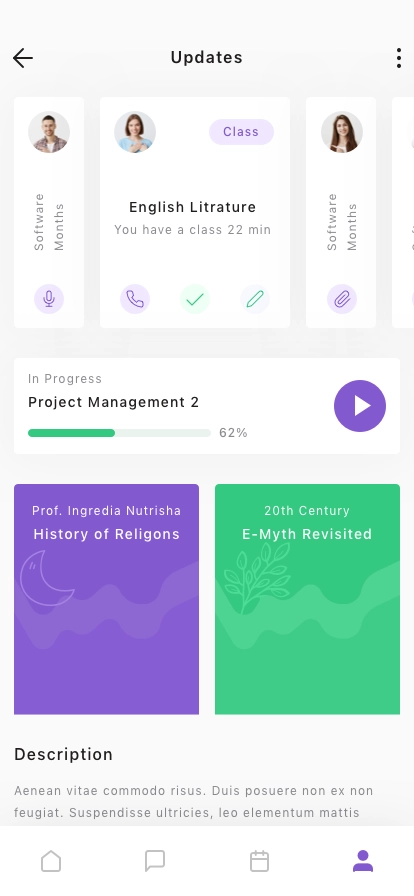 Student Dashboard Mobile App UI Kit for Figma, Sketch & XD | UIworkshop