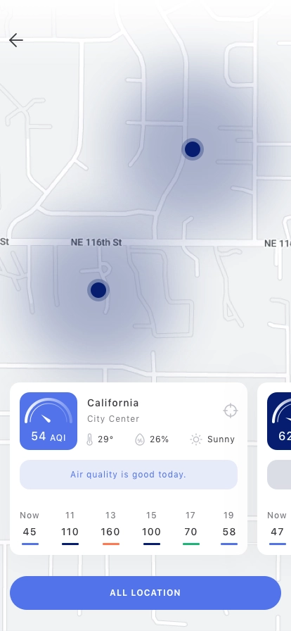 Air Quality Tracker Mobile App UI Kit for Figma, Sketch & XD | UIworkshop