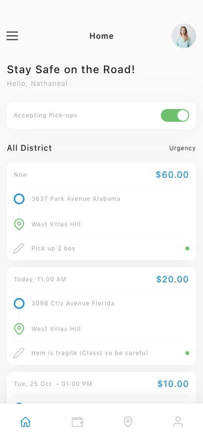 Driver & Ride Tracking Mobile App UI Kit for Figma, Sketch & XD ...