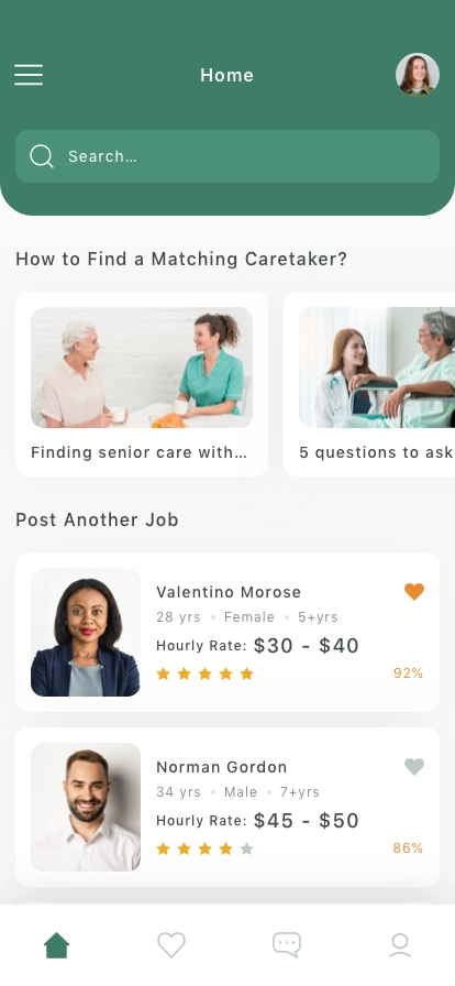 Caregiver Mobile App UI Kit for Figma, Sketch & XD | UIworkshop